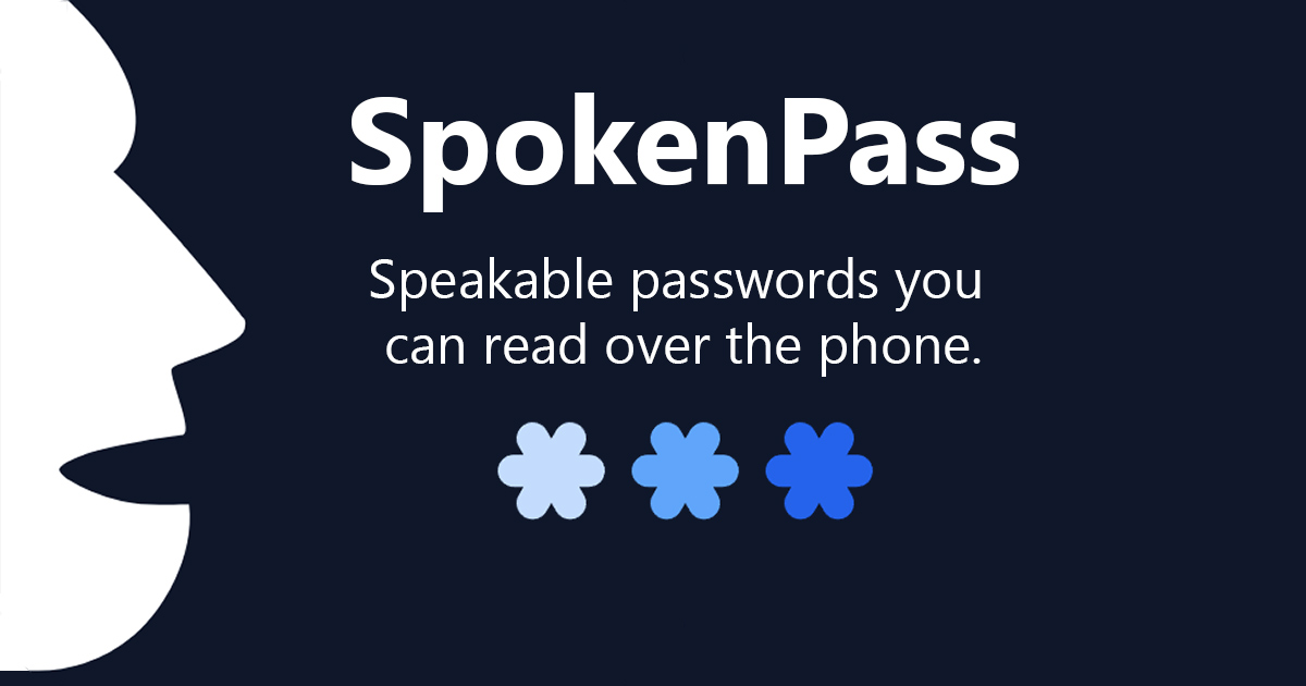 Spoken Pass - Speakable Password Generator (Simple + Complex)